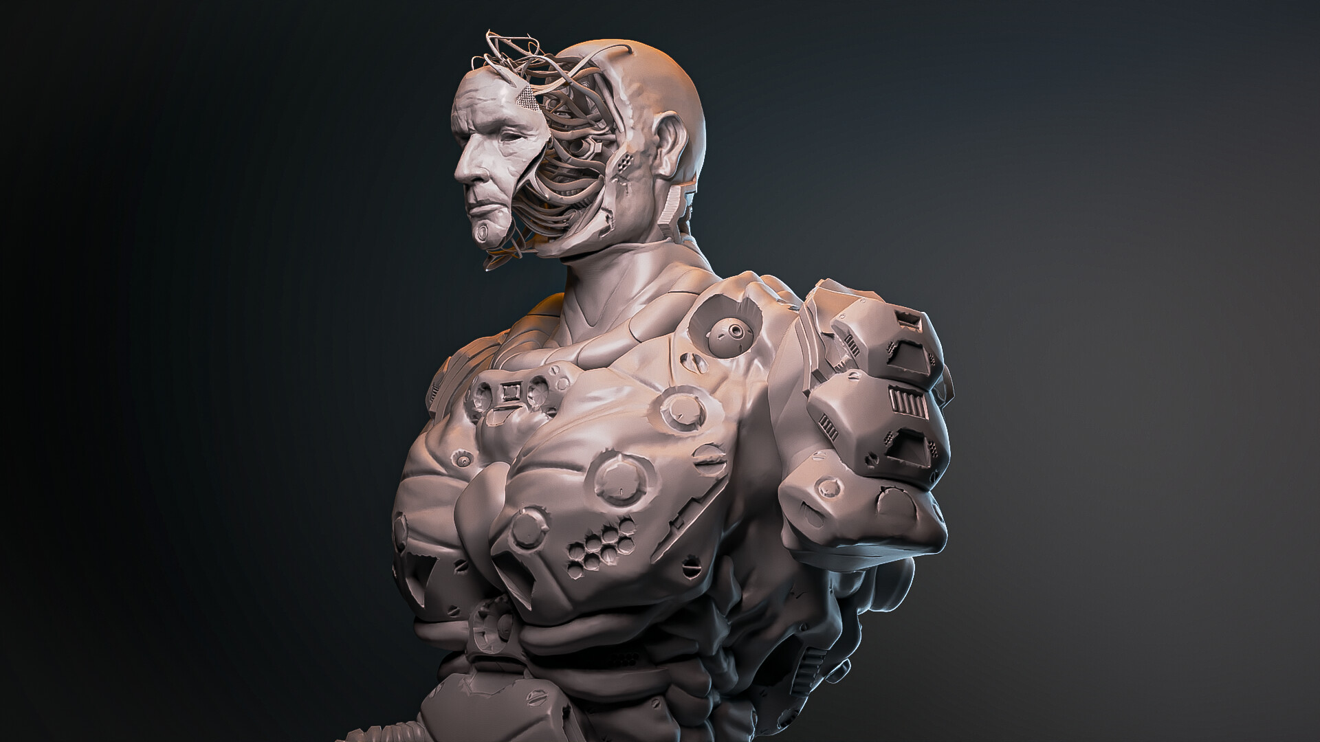 ArtStation - Exo Genesis – Hard Surface Study - Cyborg Sculpt