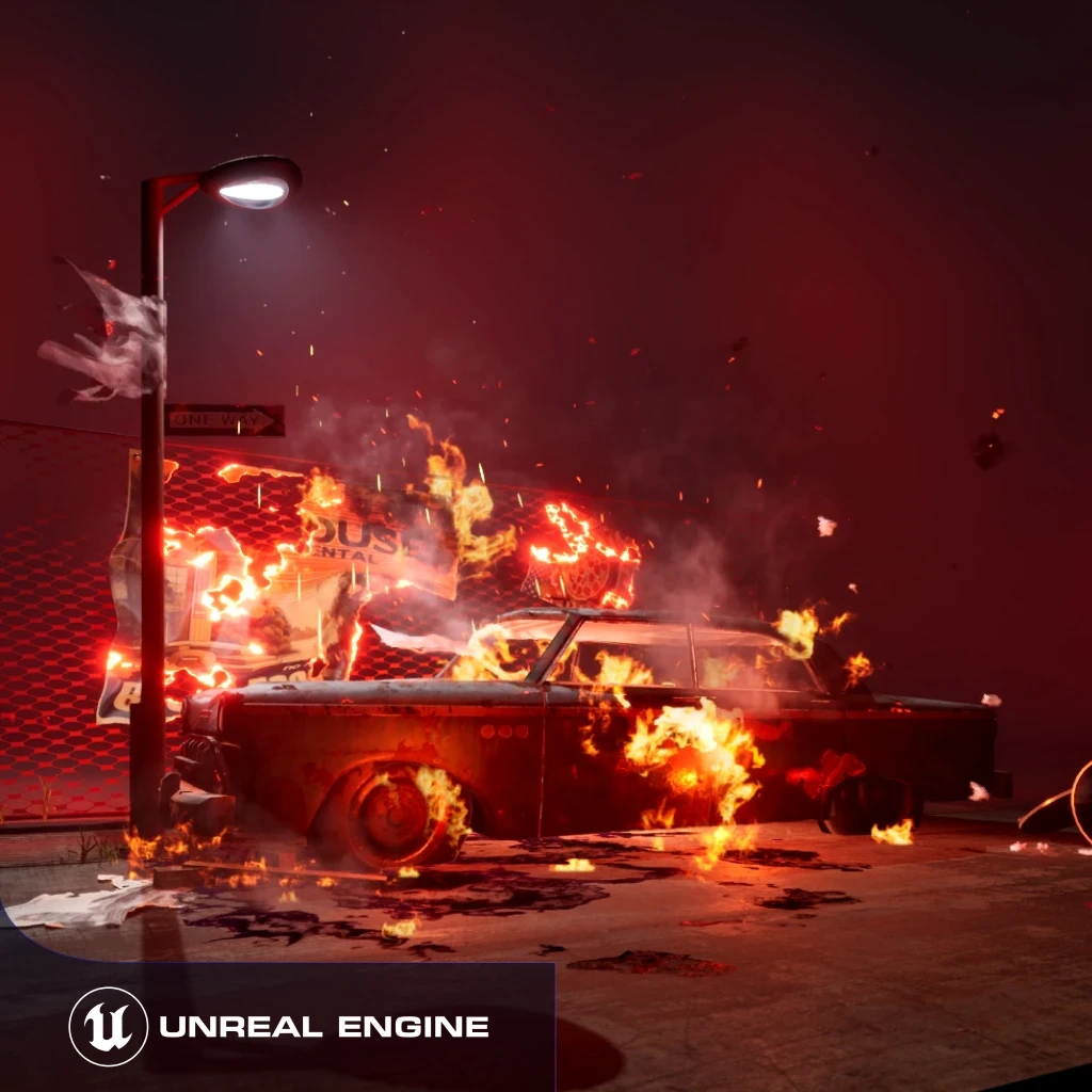 ArtStation - Environment VFX | UE5 | Fire, Smoke & Material Sim