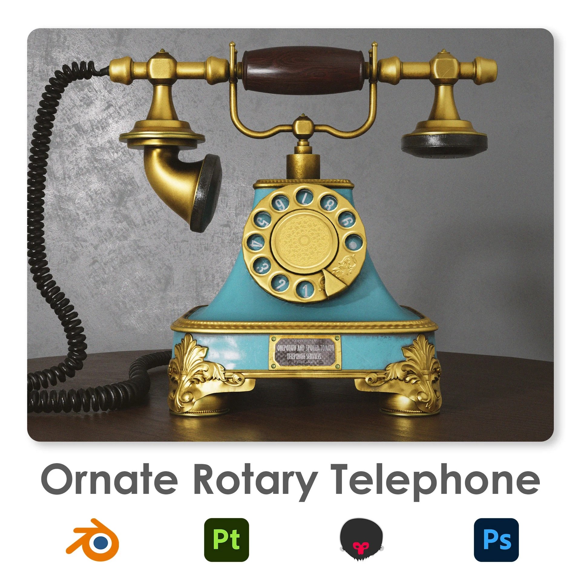 ArtStation - Ornate Rotary Telephone – Realistic Prop