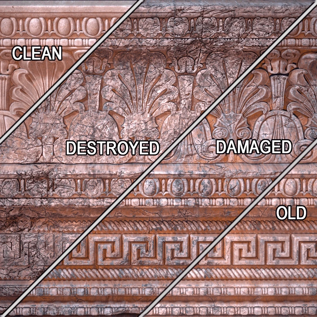 ArtStation - Ancient Greek Trim Sheet 01 Real-Time Material