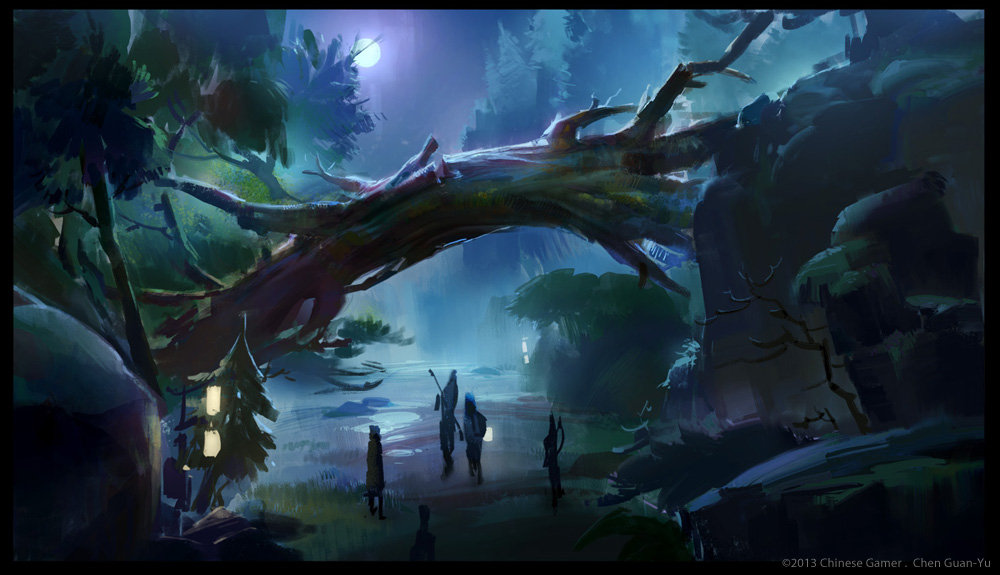 ArtStation - Night forest