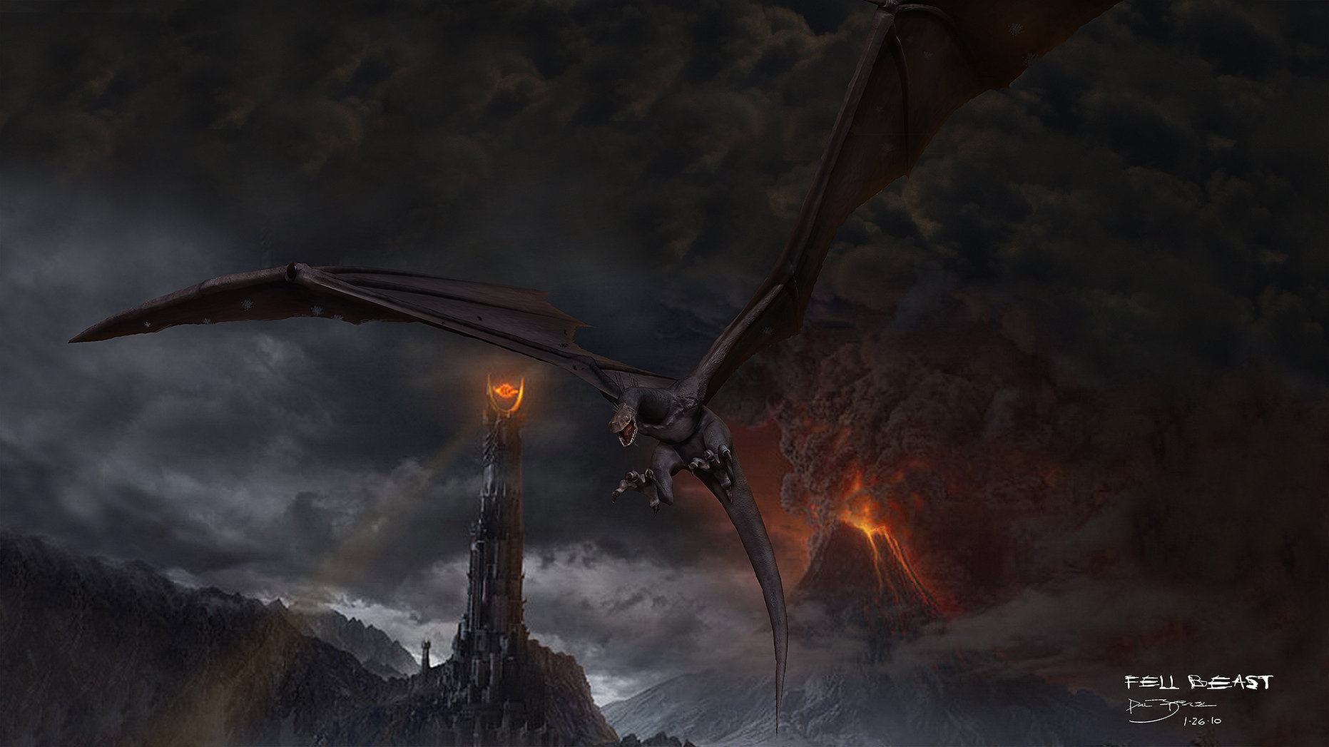 ArtStation - Fellbeast in Mordor