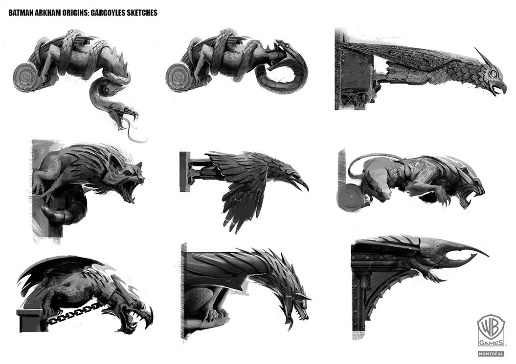 ArtStation - Batman Arkham Origins - Gargoyles Sketches