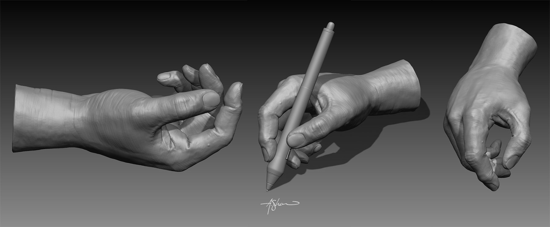 Adam Shaw - Hand Sculpt - Zbrush