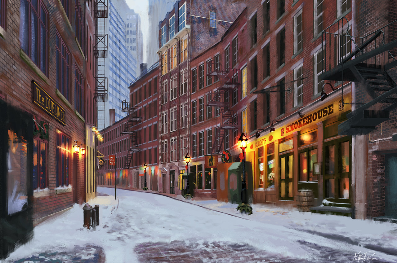 ArtStation - Street view city scape