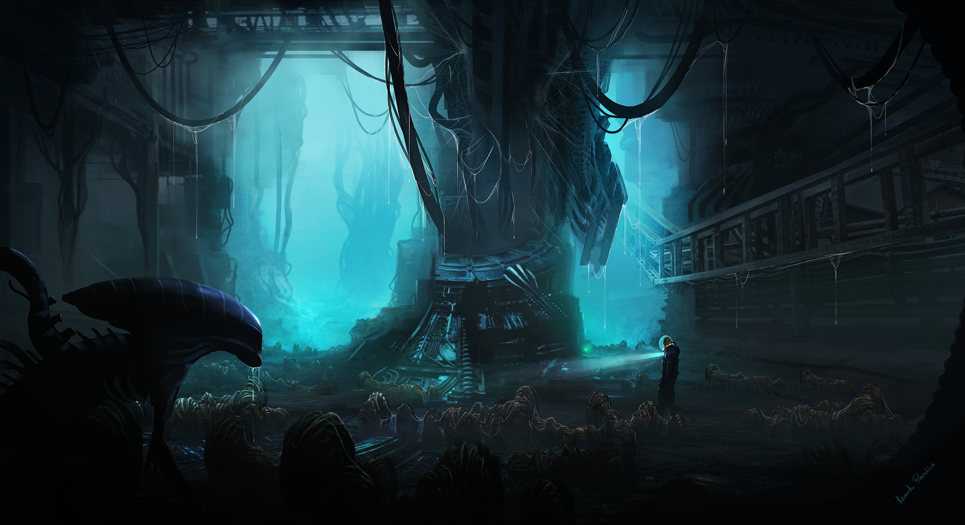 ArtStation - Alien egg cave