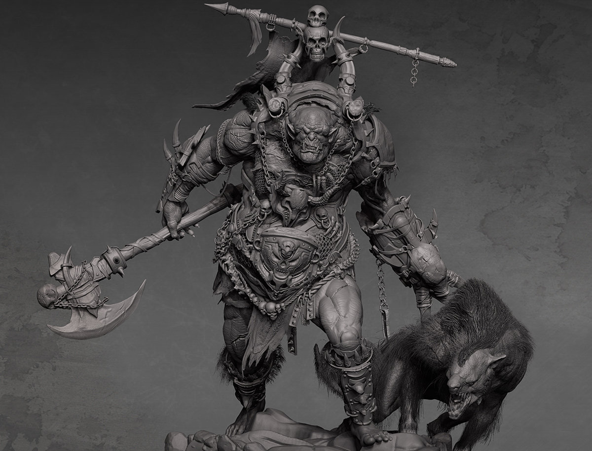 ArtStation - orc zbrush sculpting front view