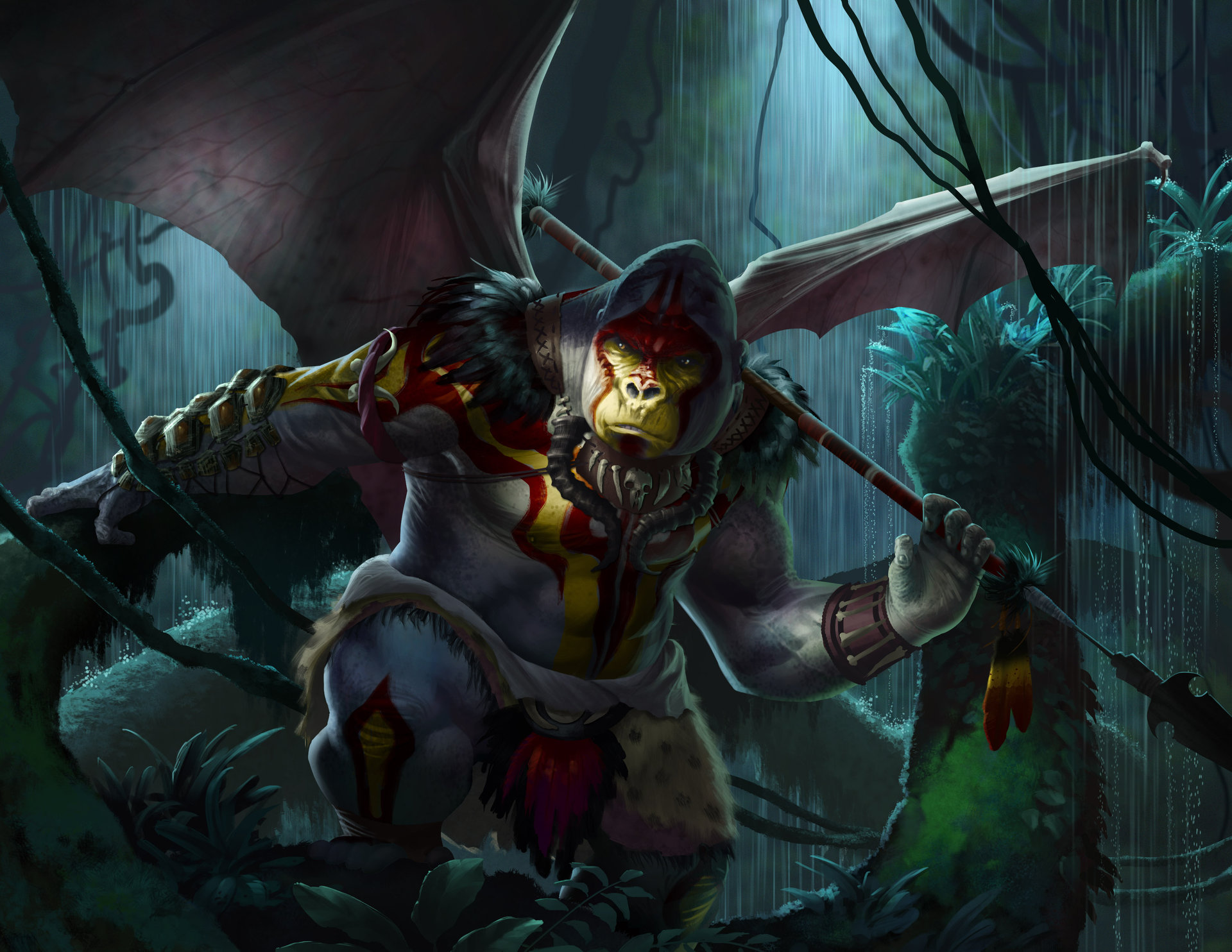 ArtStation - Winged Gorilla of the Emerald Forest concept_a