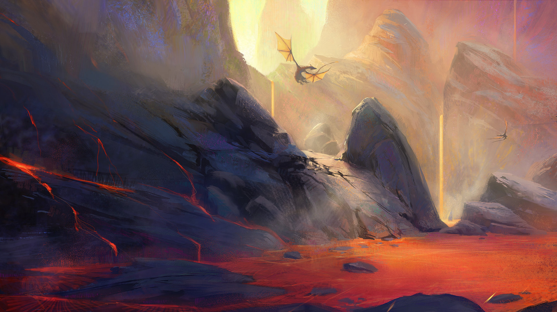 ArtStation - Lava waterfall, Michele Tanner