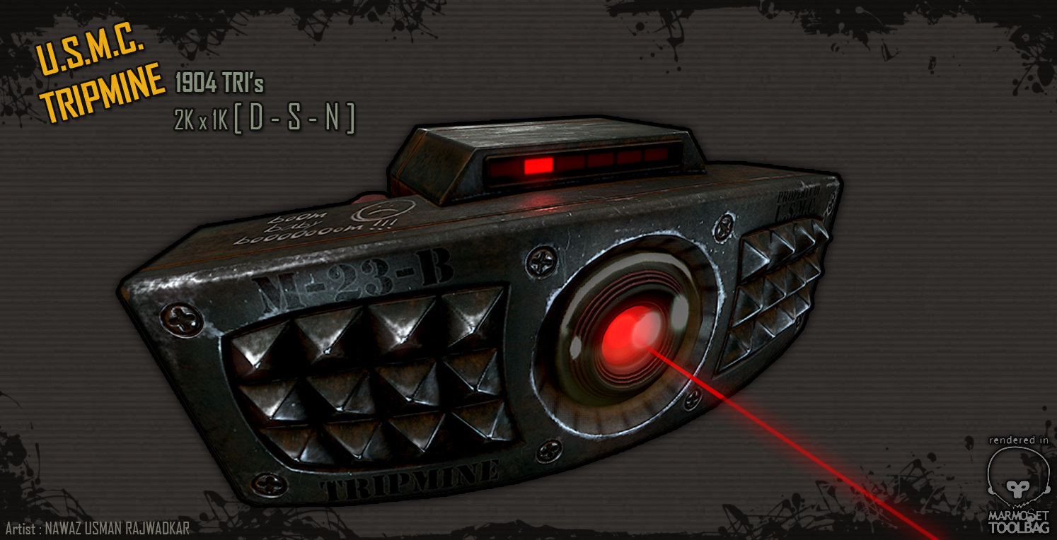 ArtStation - Game Art - U.S.M.C. Tripmine environment asset