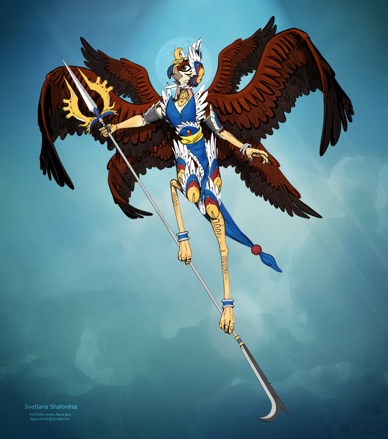 ArtStation - Bird Girl, 3D model with drawing effect