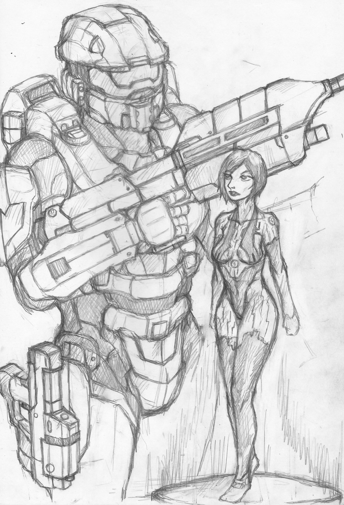 ArtStation - Master Chief and Cortana
