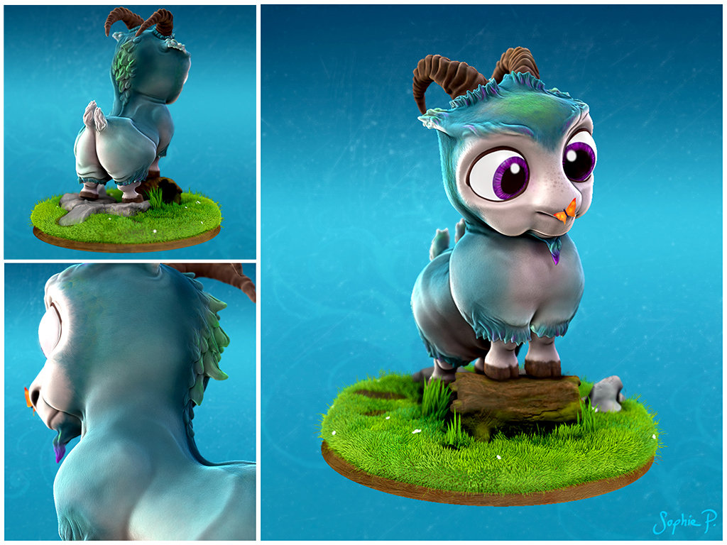 ArtStation - Goat like creature with owl’s features.