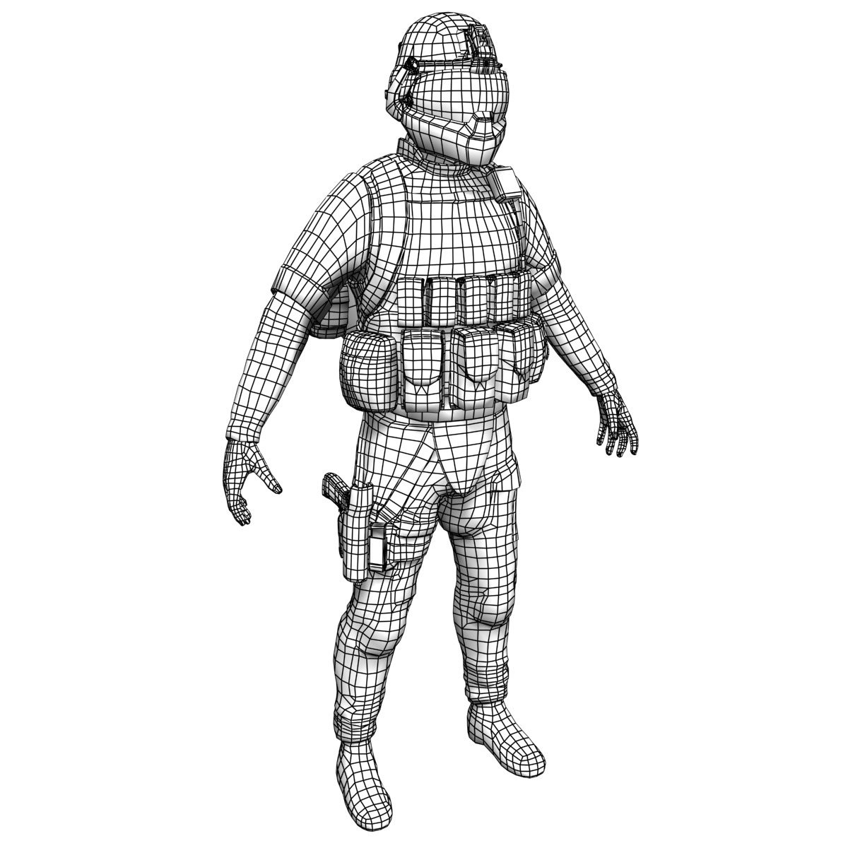ArtStation - Soldier Wireframe