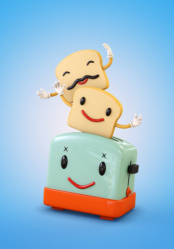 ArtStation - Happy Breakfast - Happy Toaster