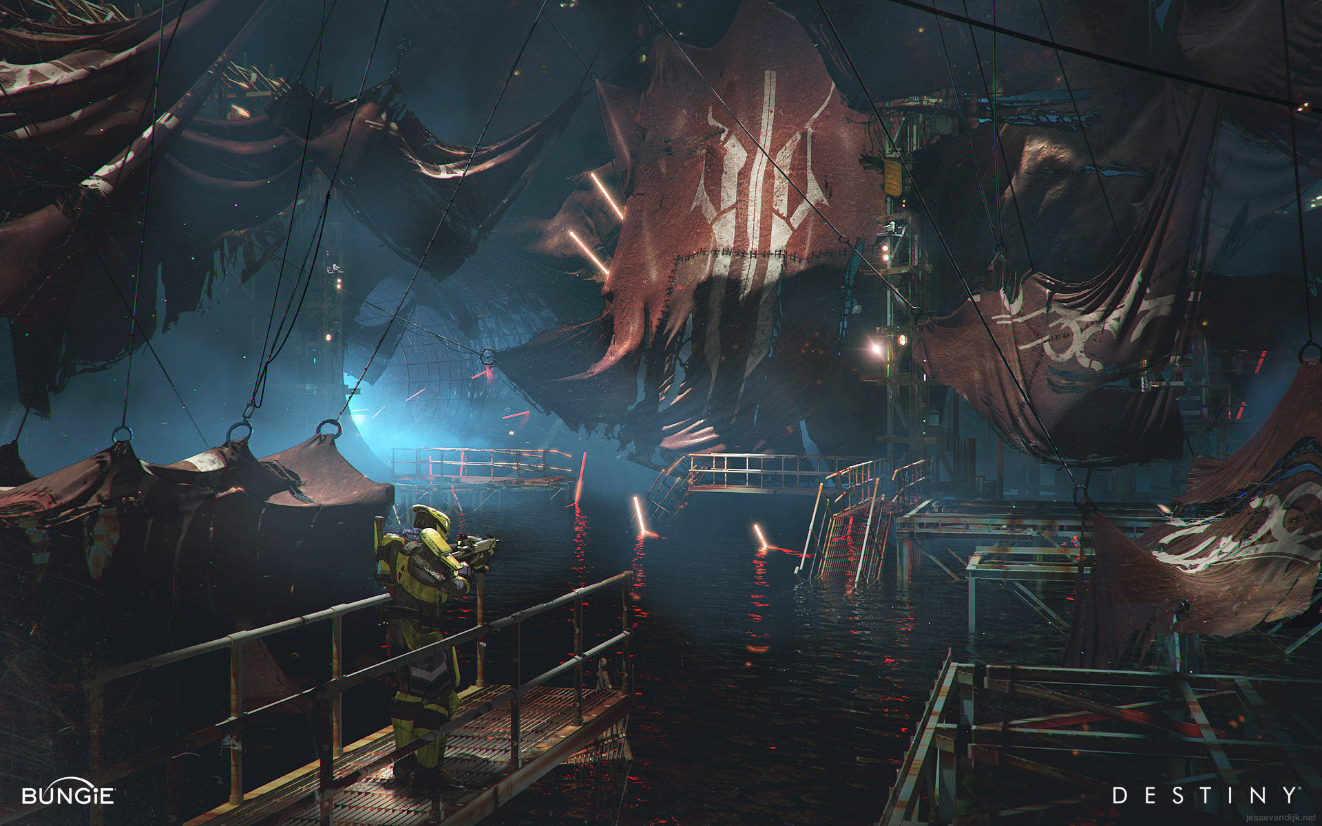 ArtStation - Destiny: House of Devils den, early concept, Jesse van Dijk