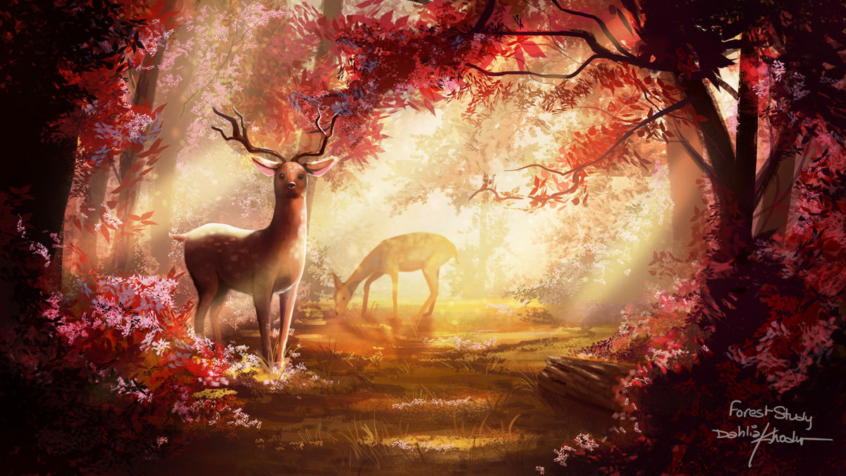 ArtStation - Red Forest Study