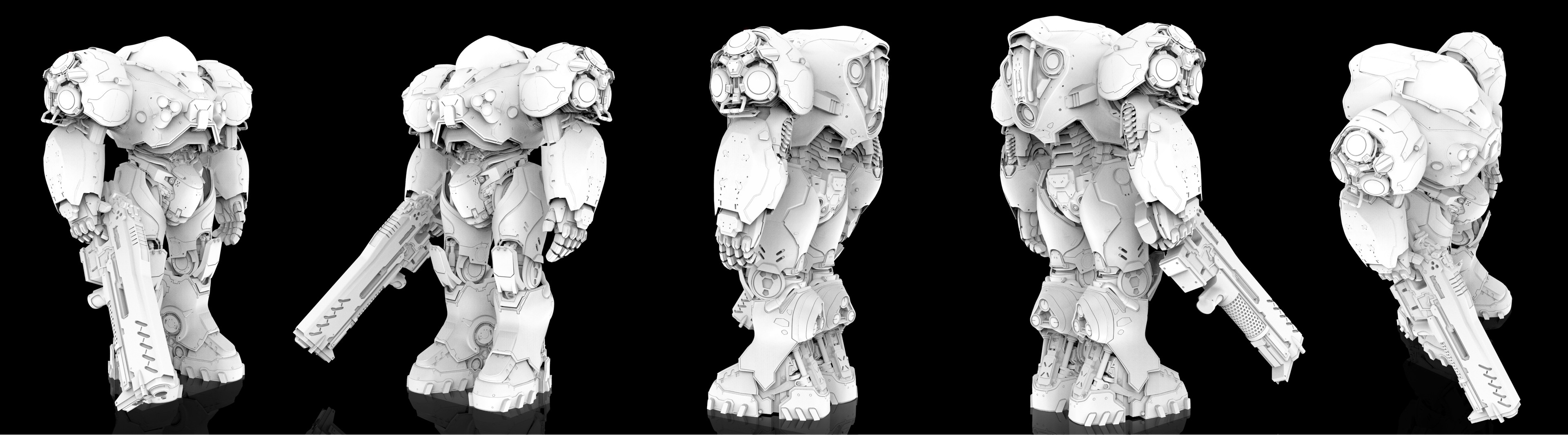 Alessandro Manzani portfolio - WIP. Umojan guard from StarCraft II fan art.