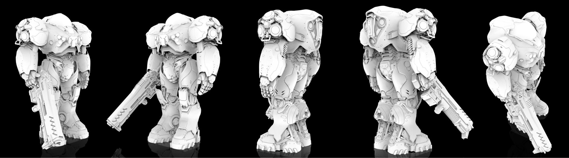 Alessandro Manzani - WIP. Umojan guard from StarCraft II fan art.