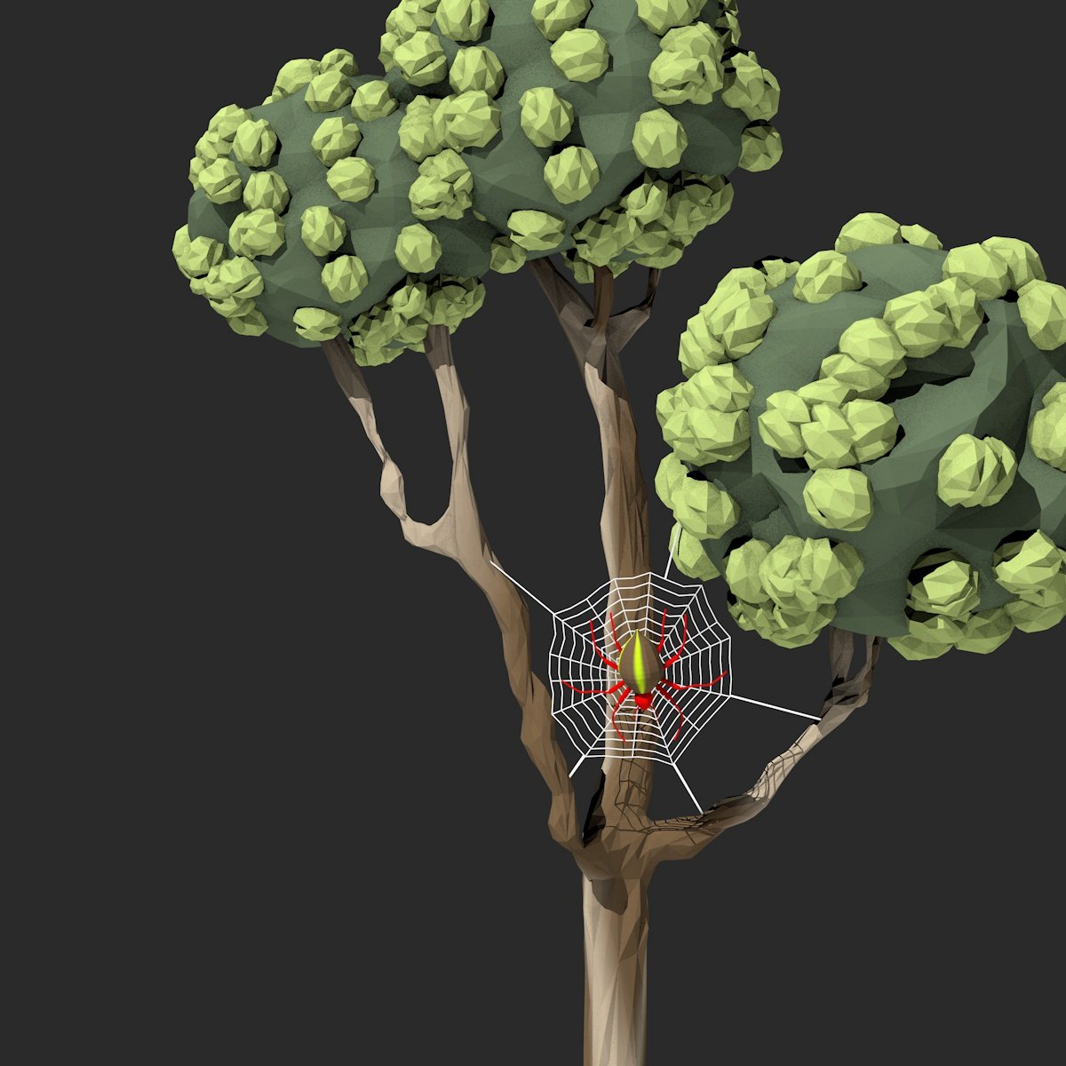 ArtStation - Cartoon Tree with Spider