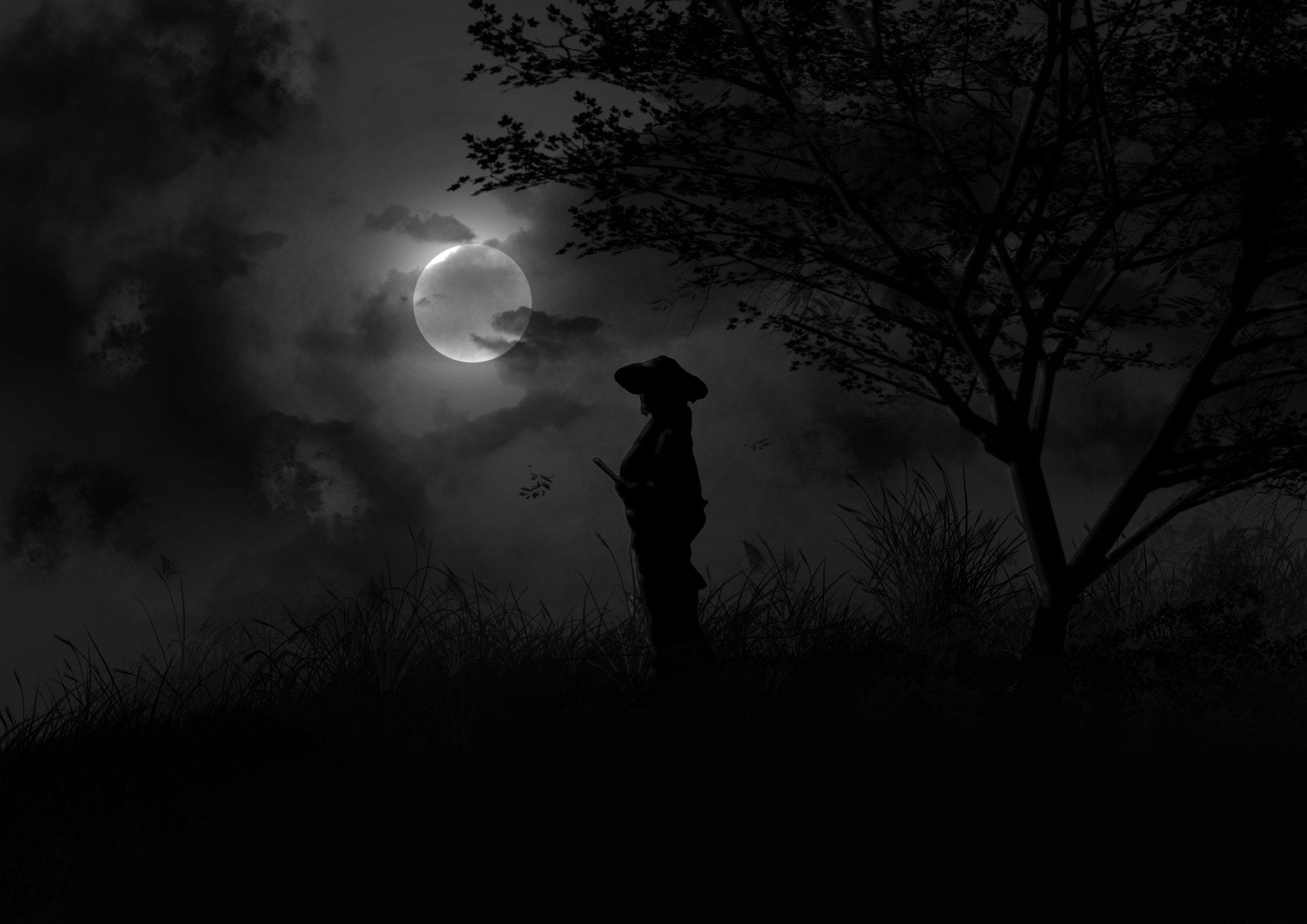 ArtStation - Samurai moonlight