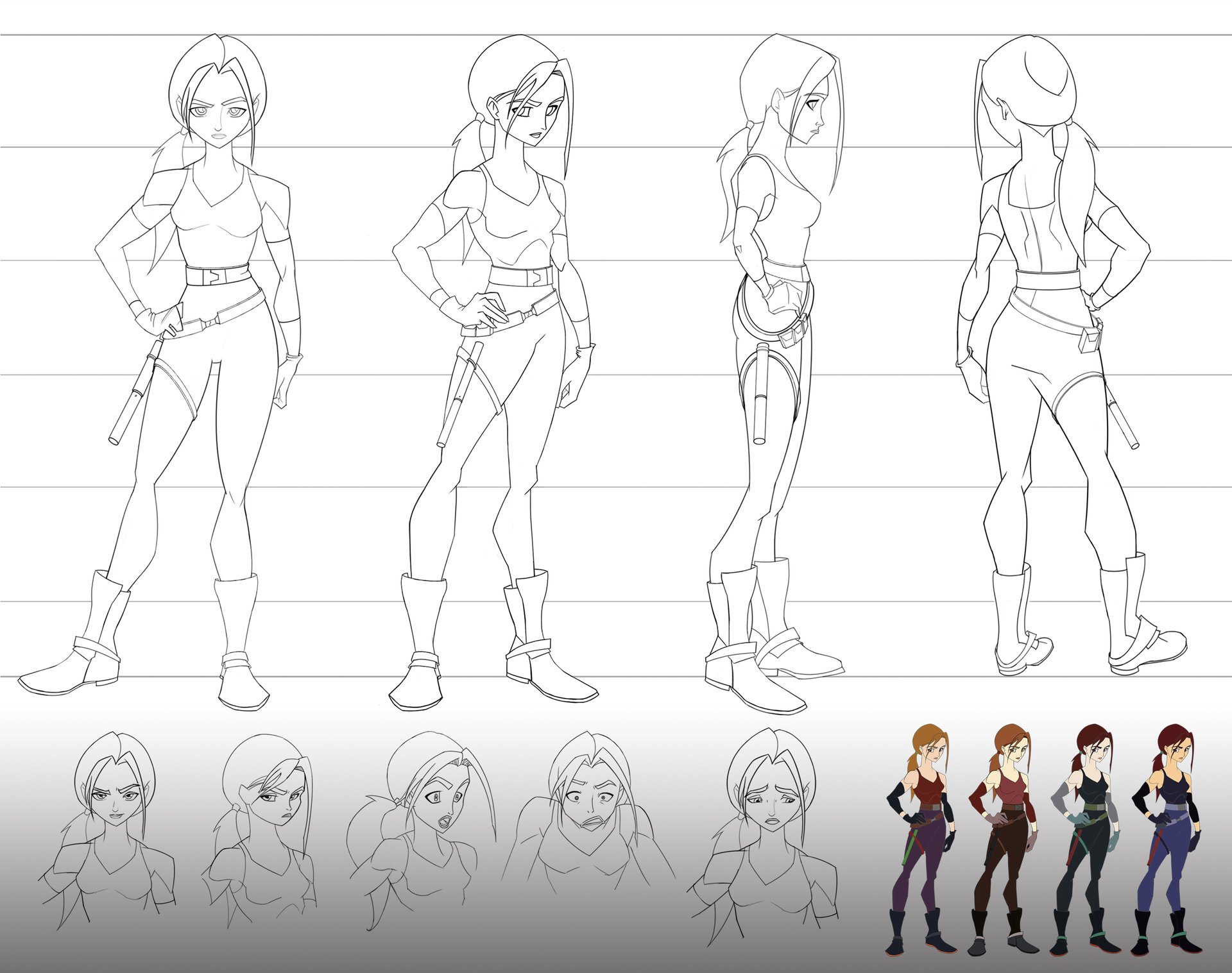 ArtStation - Shadow Academy- Lux: Turnaround, Expressions, Color Keys