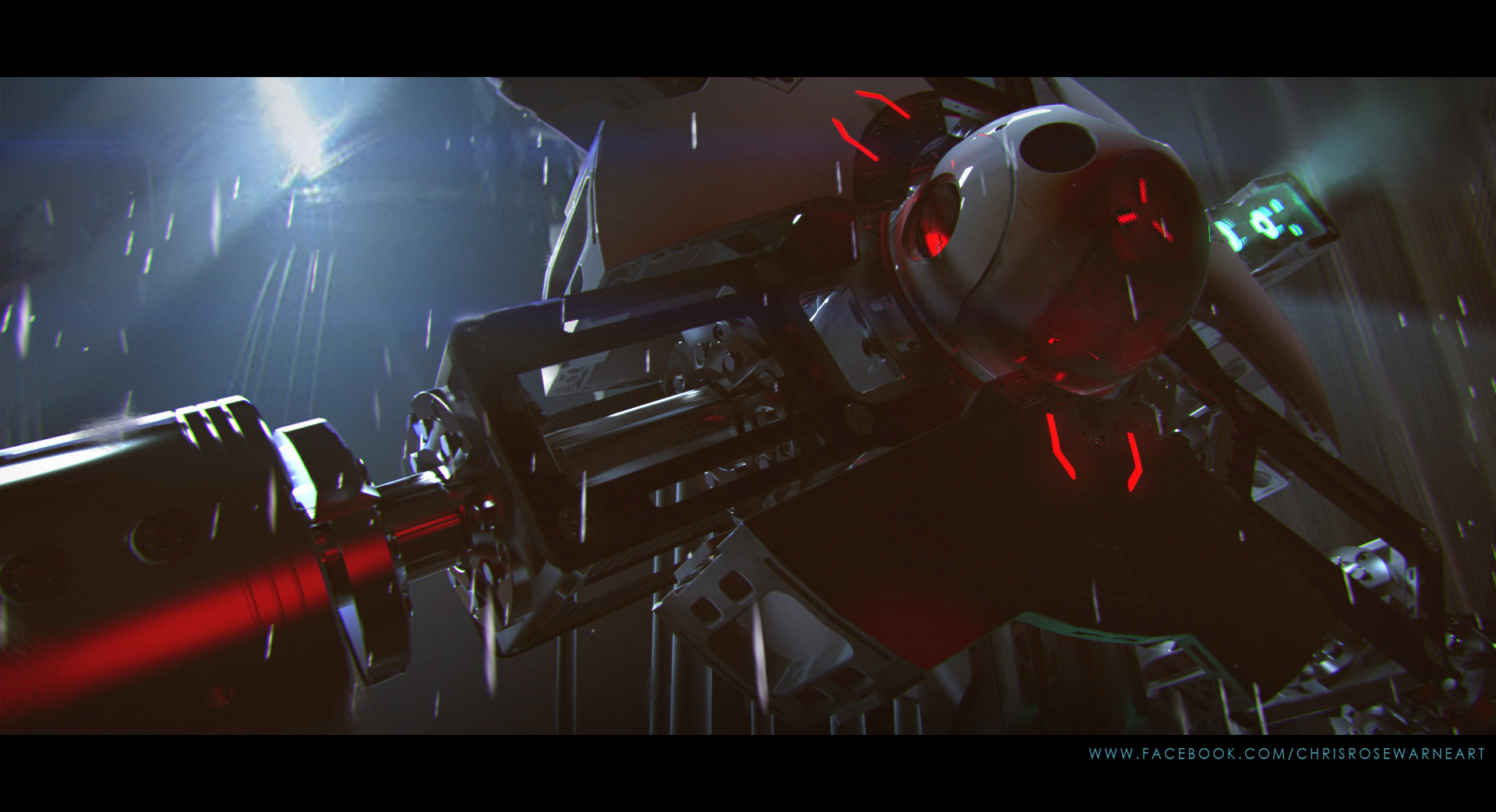 ArtStation - Mech in rain with Ridley lighting, Christopher Rosewarne