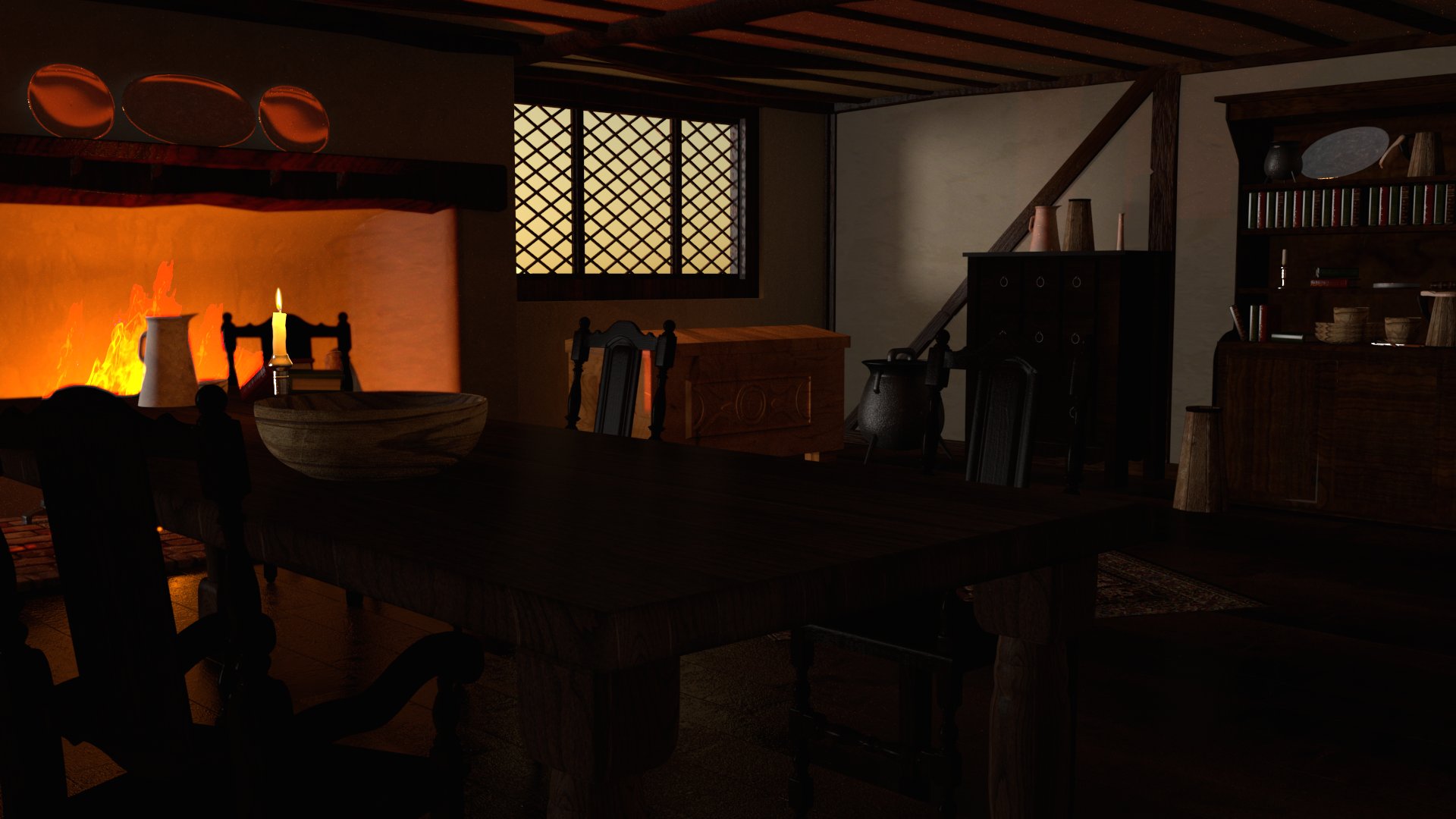 ArtStation - tudor room early in the morning