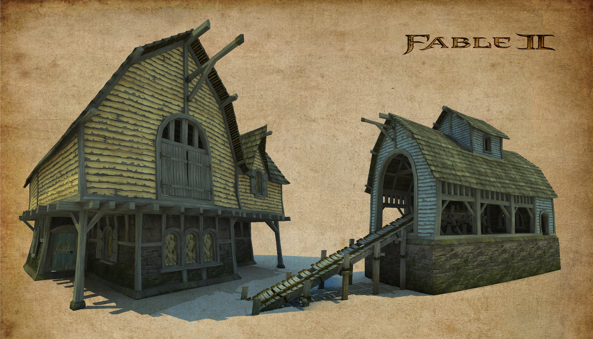 ArtStation - Harbour buildings of Bloodstone