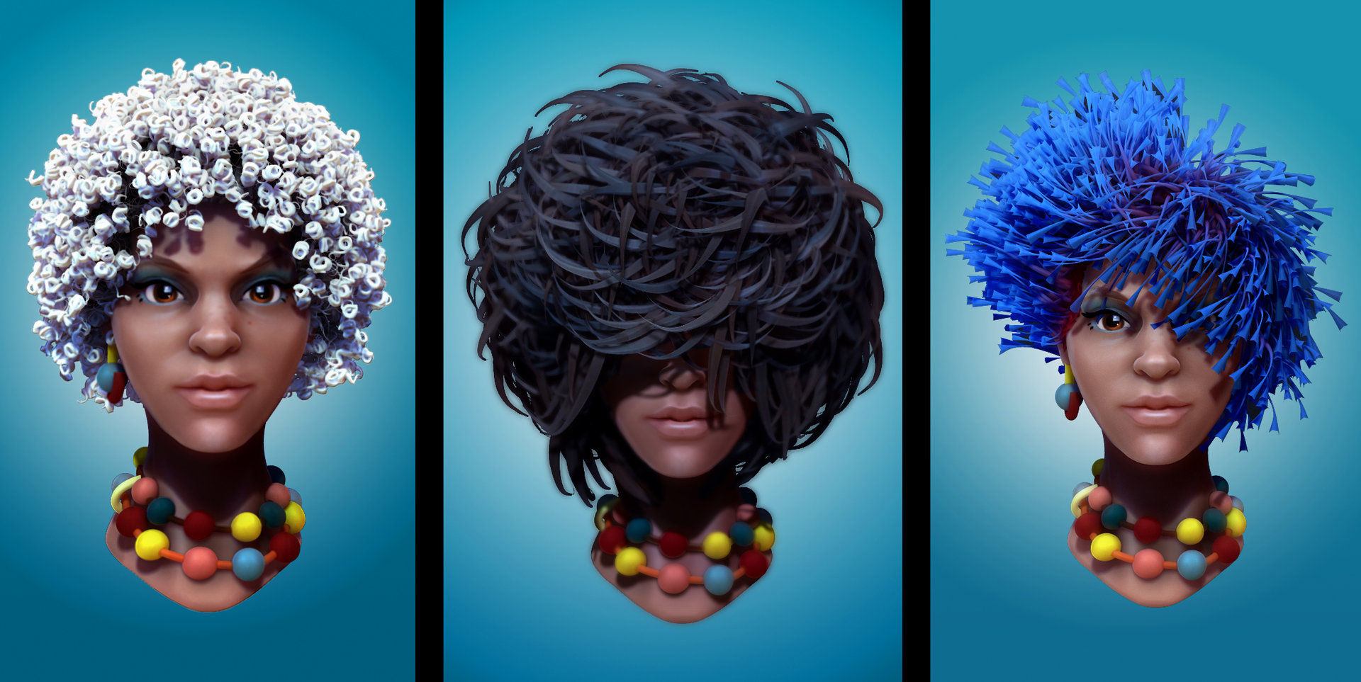 ArtStation - Hair Fibermesh test