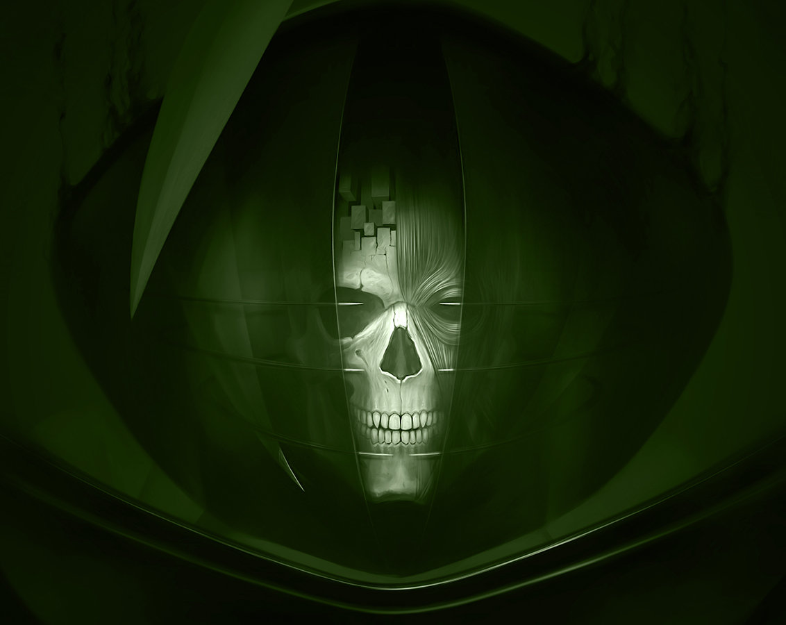 ArtStation - green skull