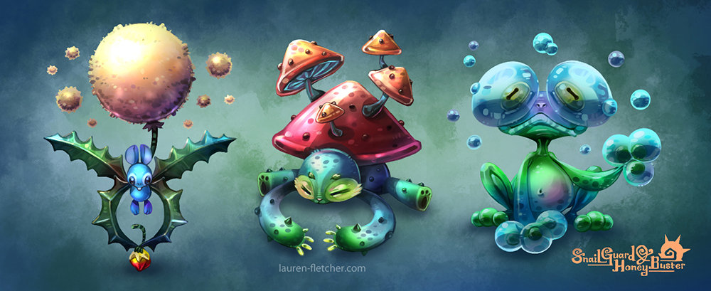 ArtStation - Monsters Set 1# Tarabat, Sloshroom and Frubble