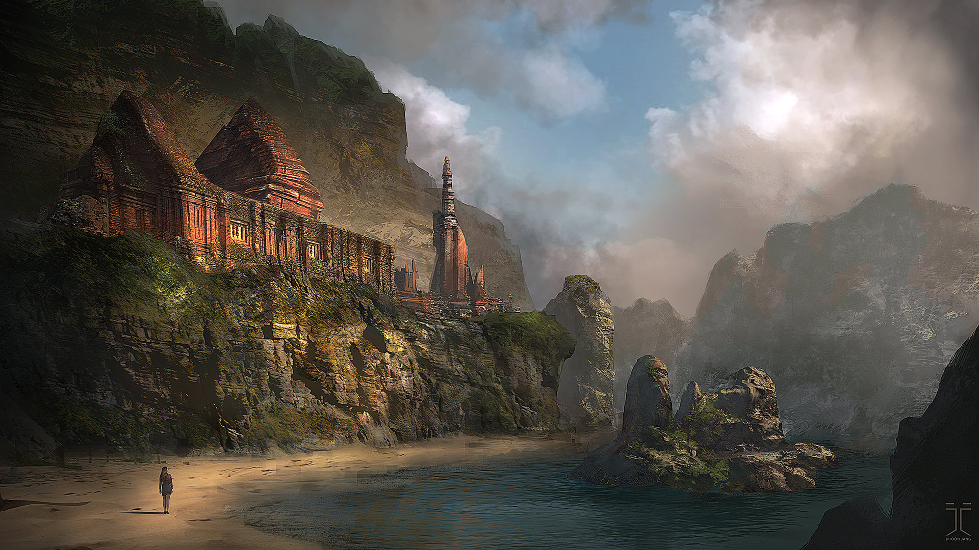ArtStation - Beach Cliff Temple
