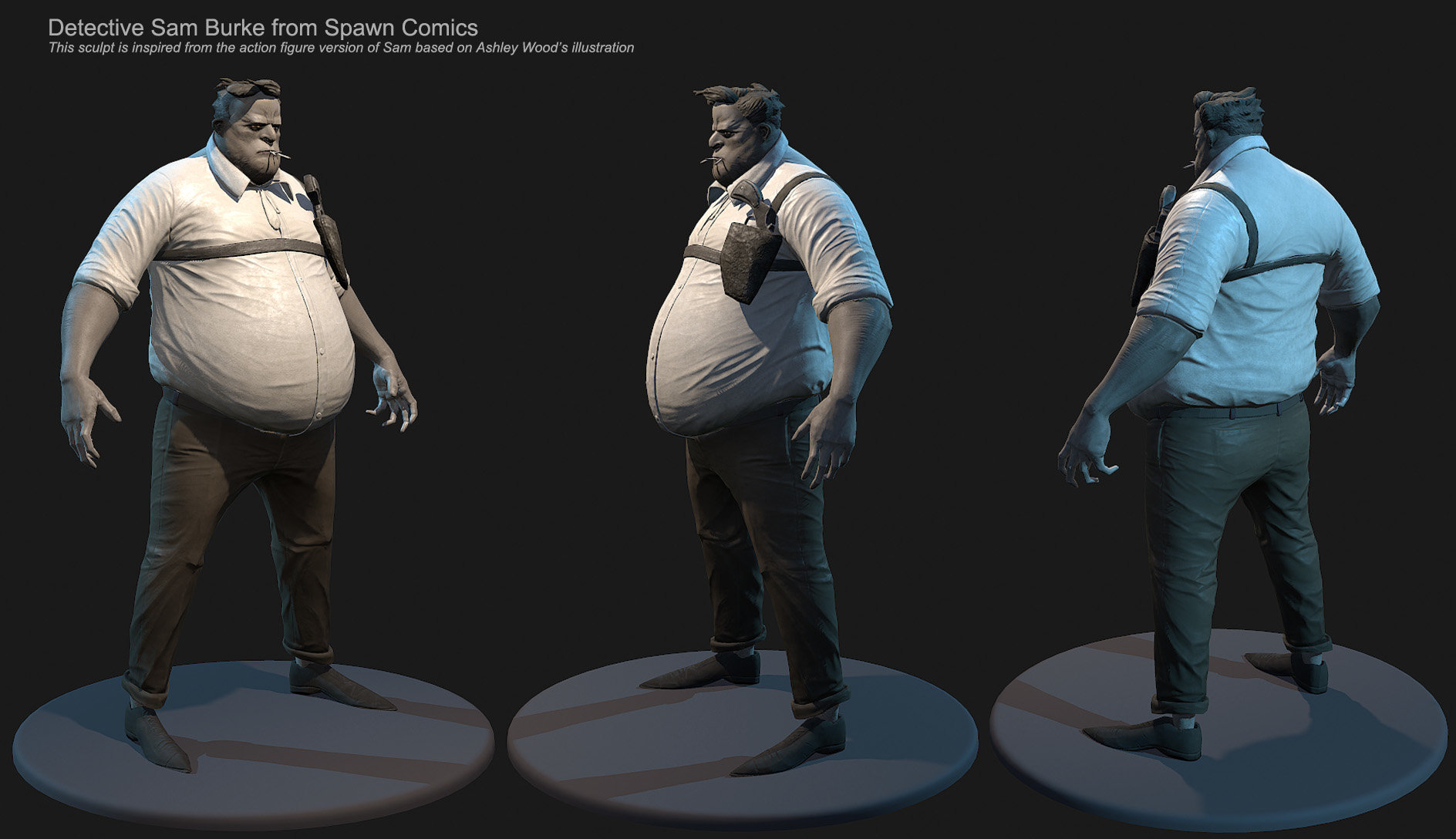 ArtStation - Sam from Spawn comics! Marmoset turn table test.
