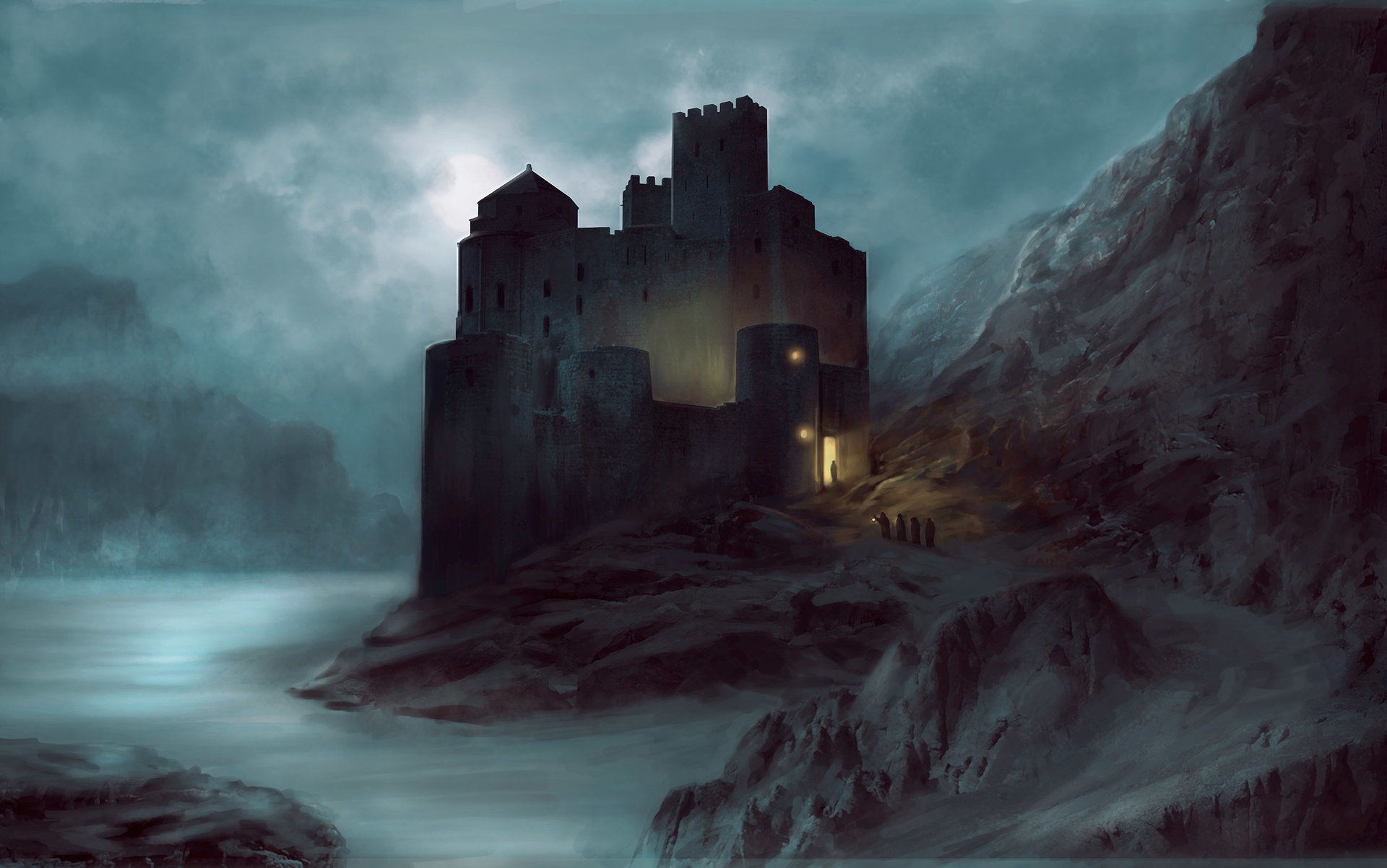 ArtStation - moonlight castle