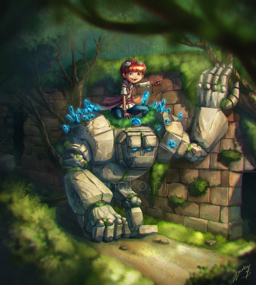 ArtStation - A boy and his golem
