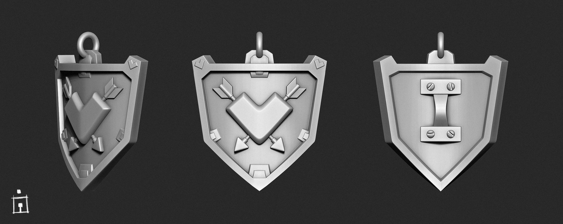 ArtStation - Heart Shield Pendant