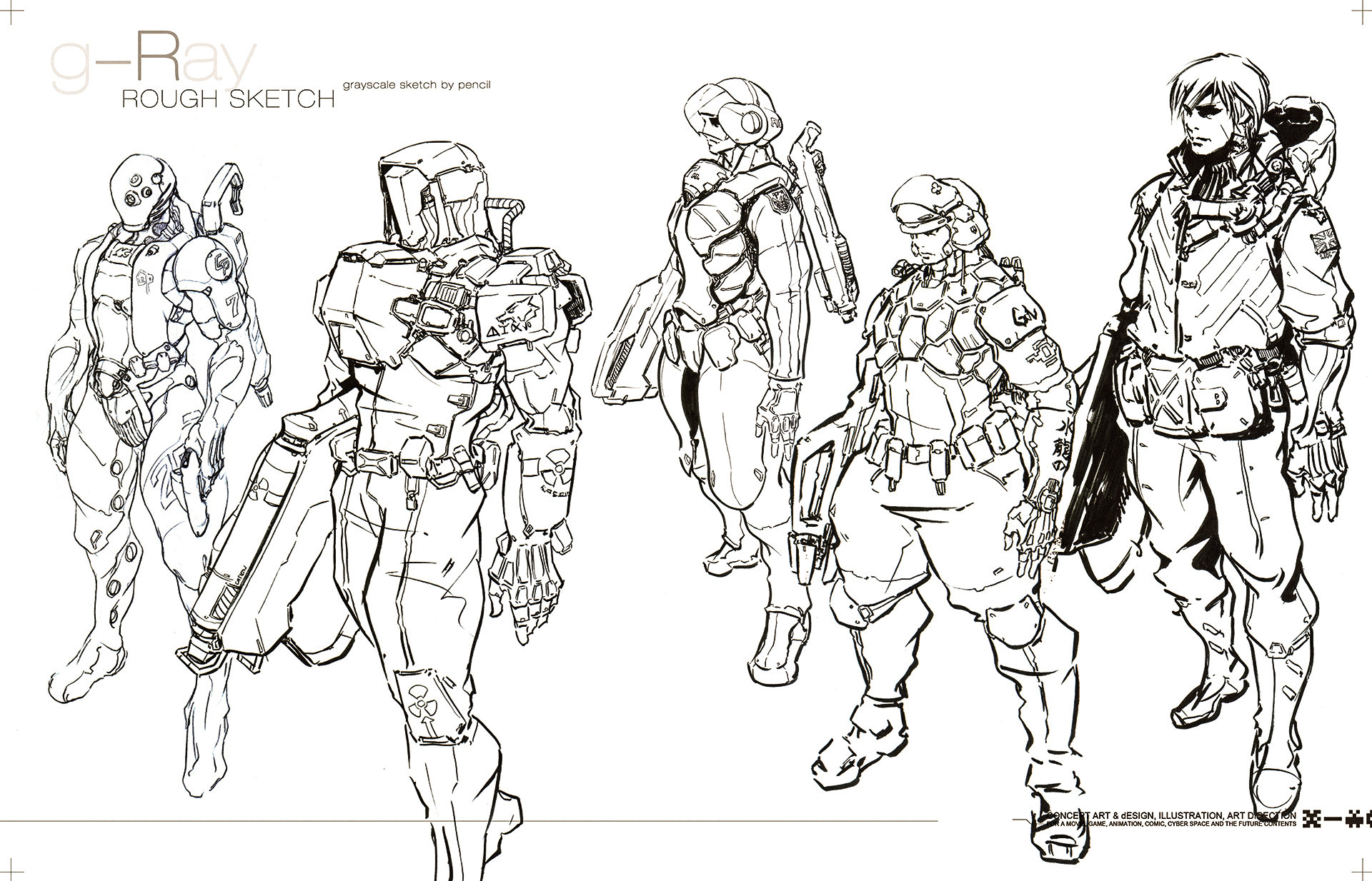 John Azure Kim - Rough sketch for Future soldier
