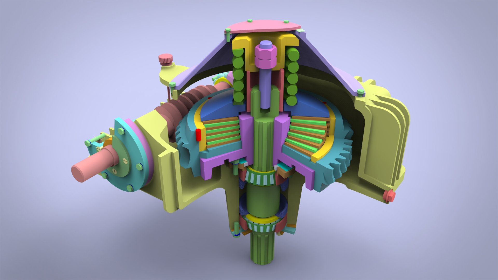 ArtStation - Worm gear with a safety clutch_5