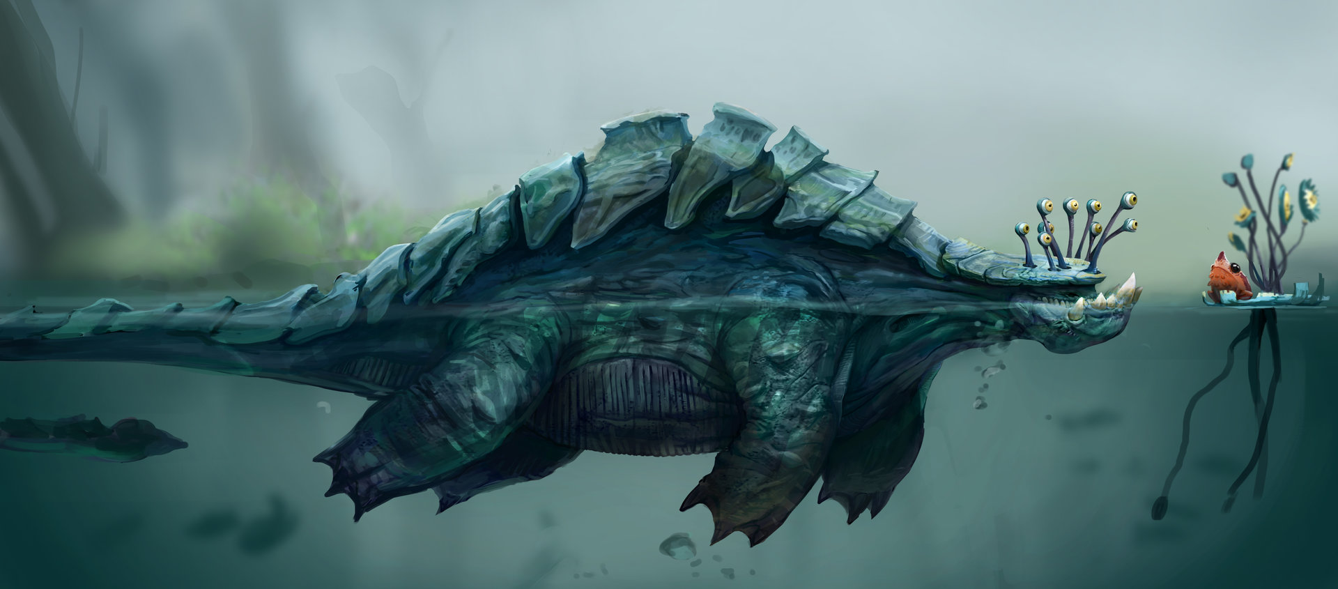 Lake Monster by Wesley Lin : r/SympatheticMonsters