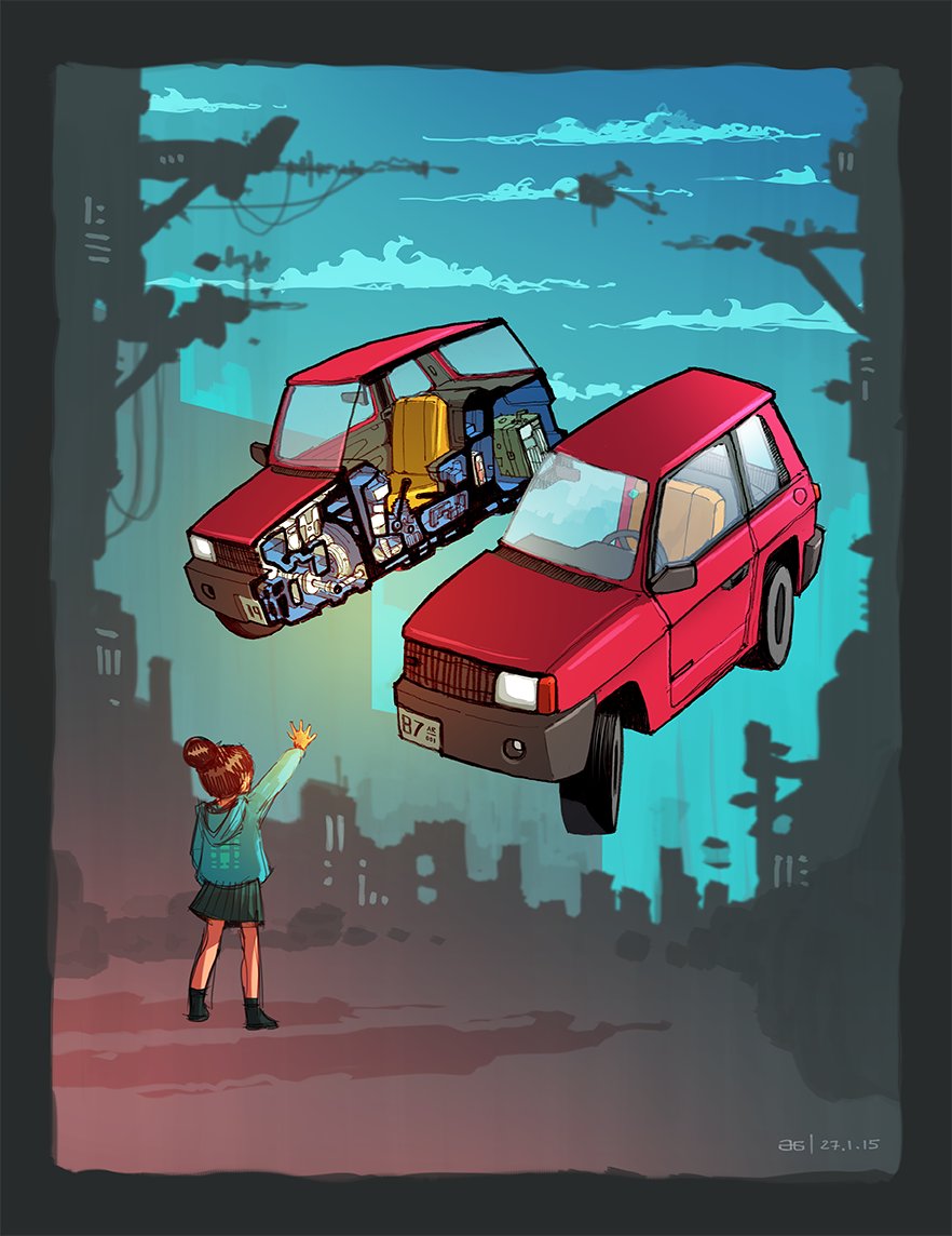 ArtStation - Girl vs Car