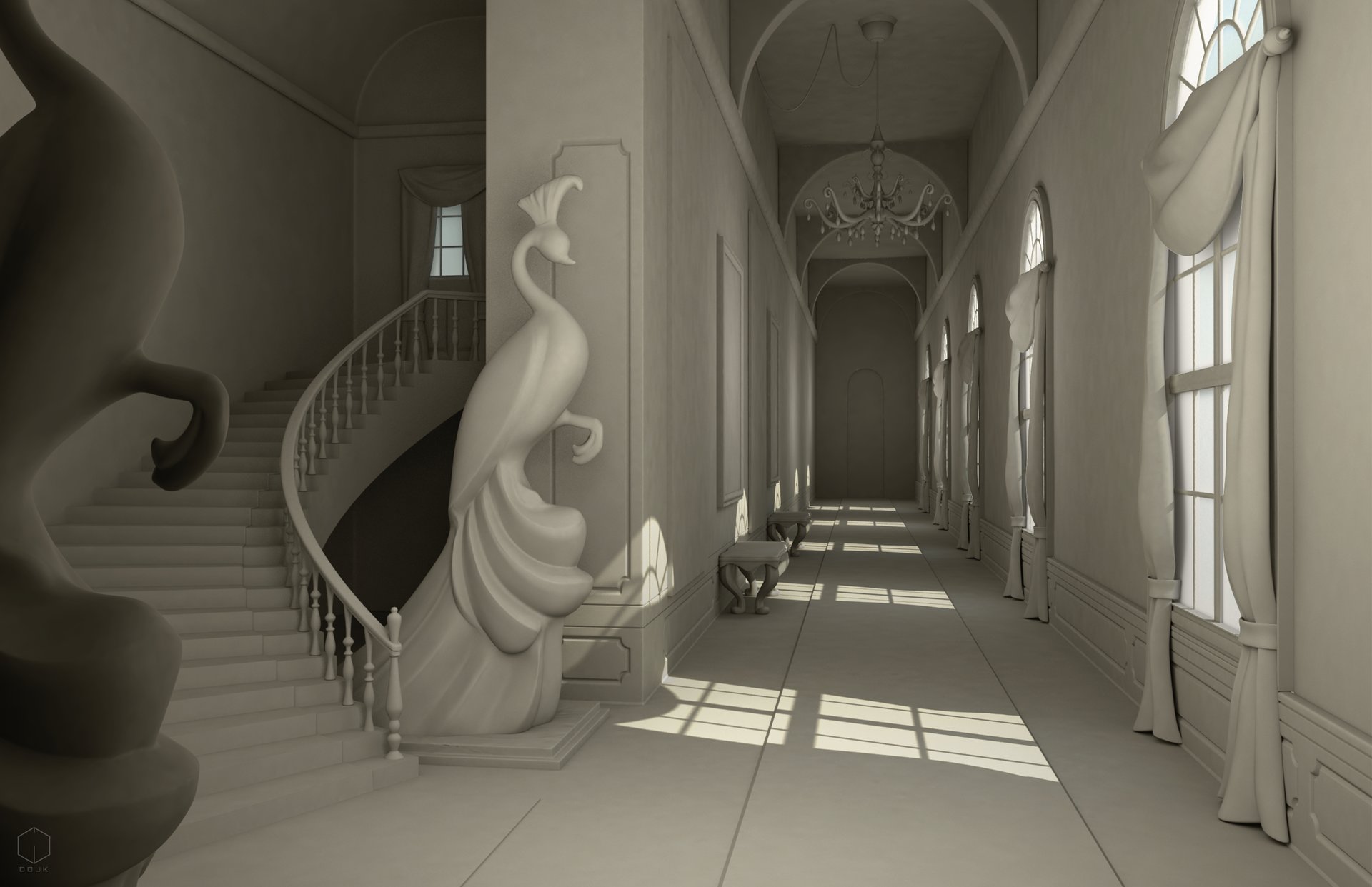 ArtStation - The French Hallway