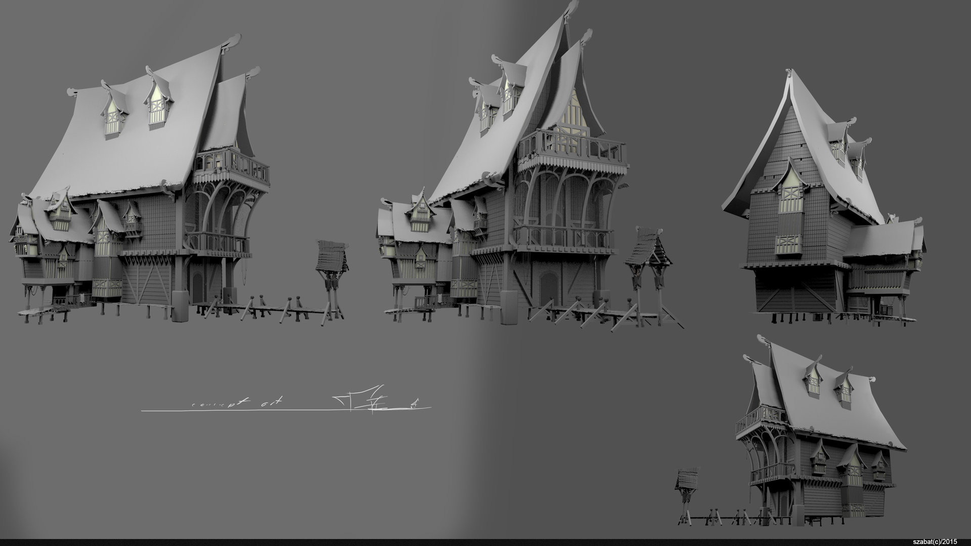 ArtStation - concept wood house
