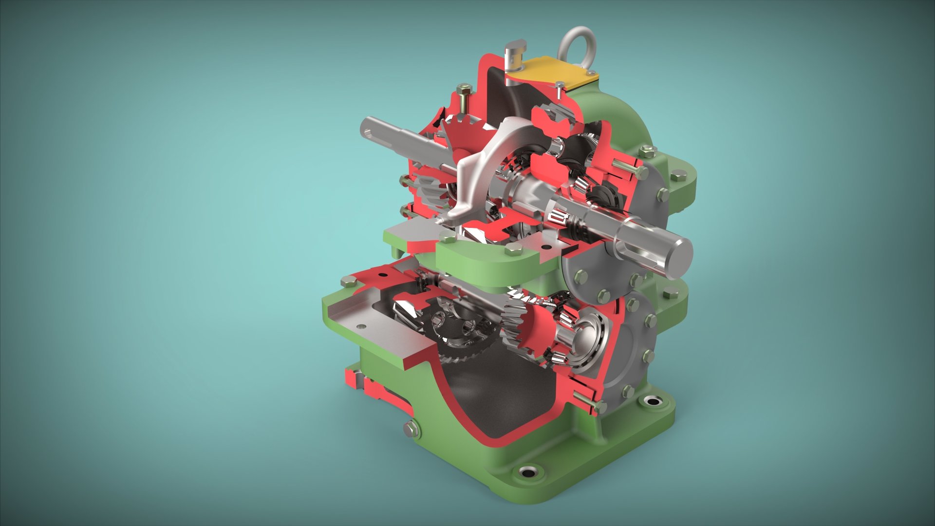 ArtStation - Two-stage cylindrical coaxial reductor 2