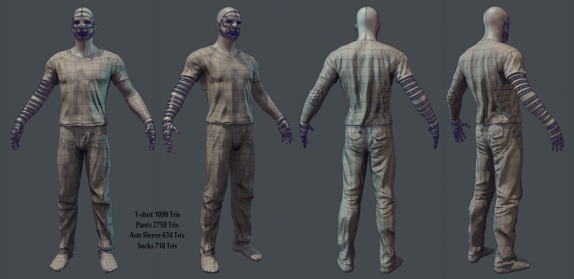 ArtStation - Cloth Folding practice wireframe