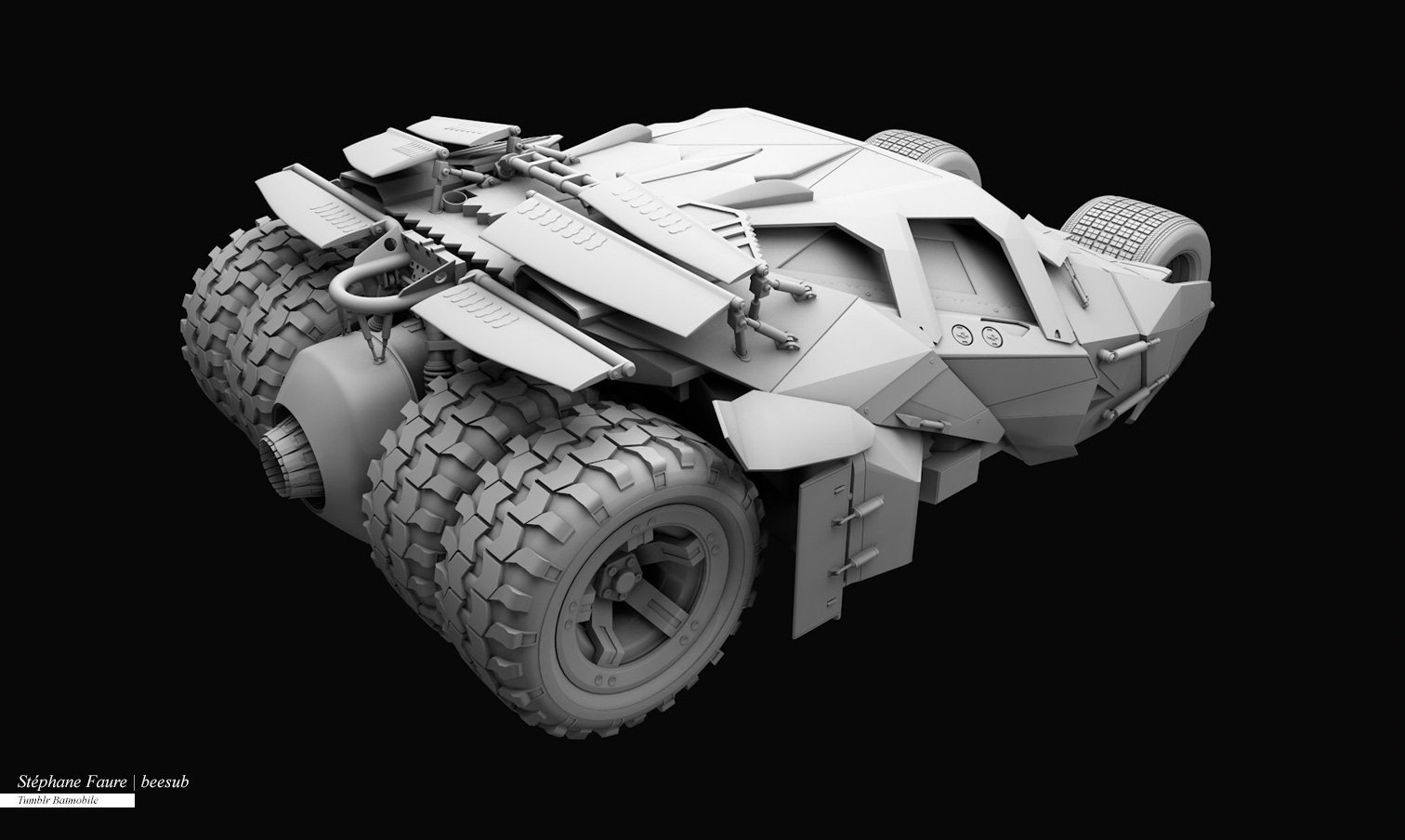 ArtStation - Tumblr Batmobile_Clay Render