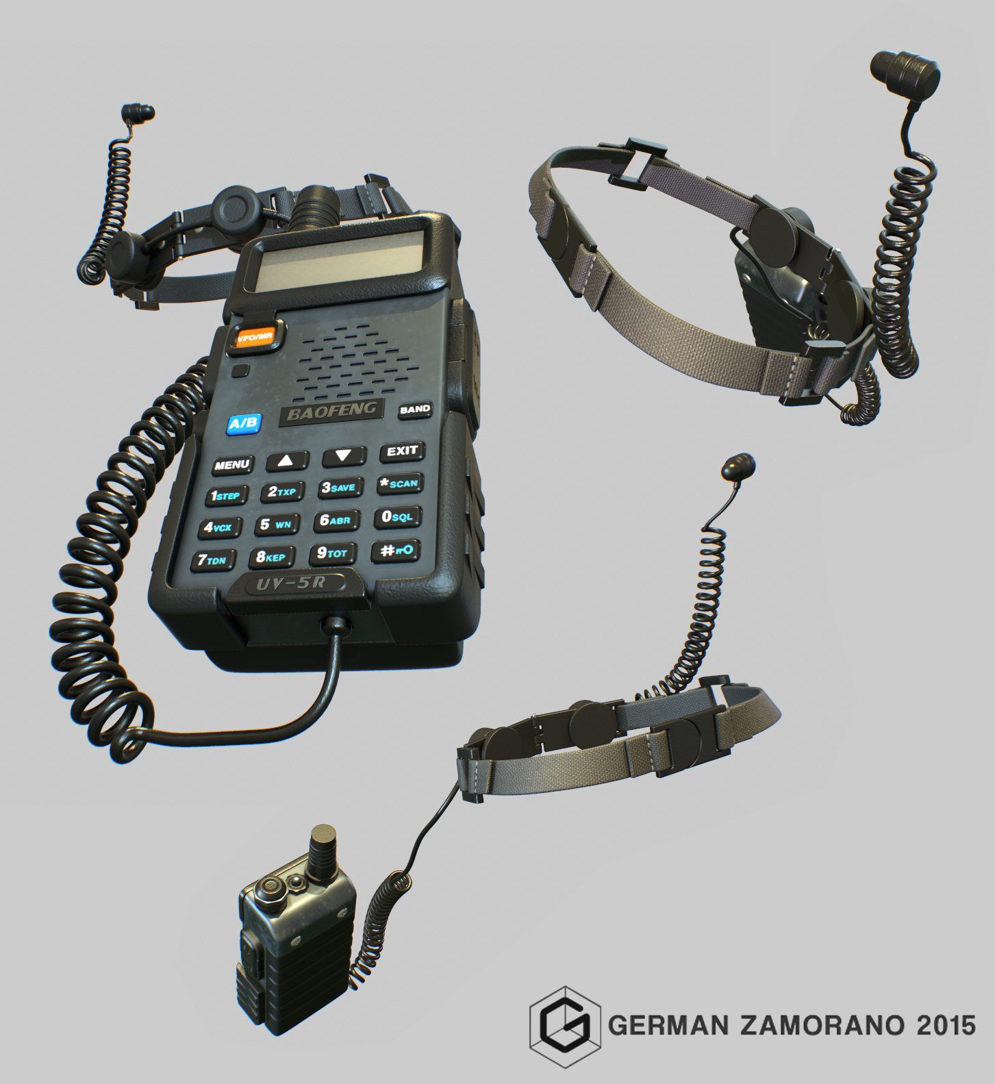 ArtStation - Tactical Throat Mic + Radio
