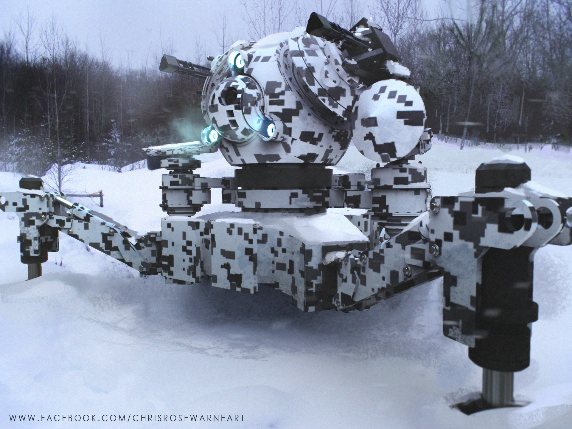 ArtStation - Mech tutorial winter camo test