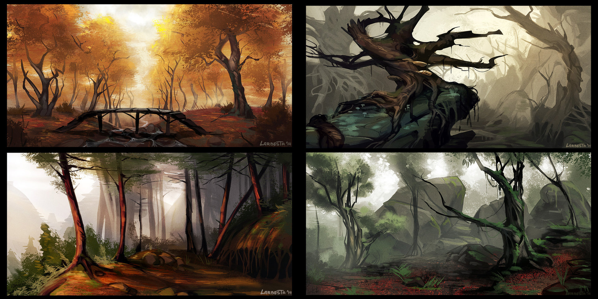ArtStation - forest sketches