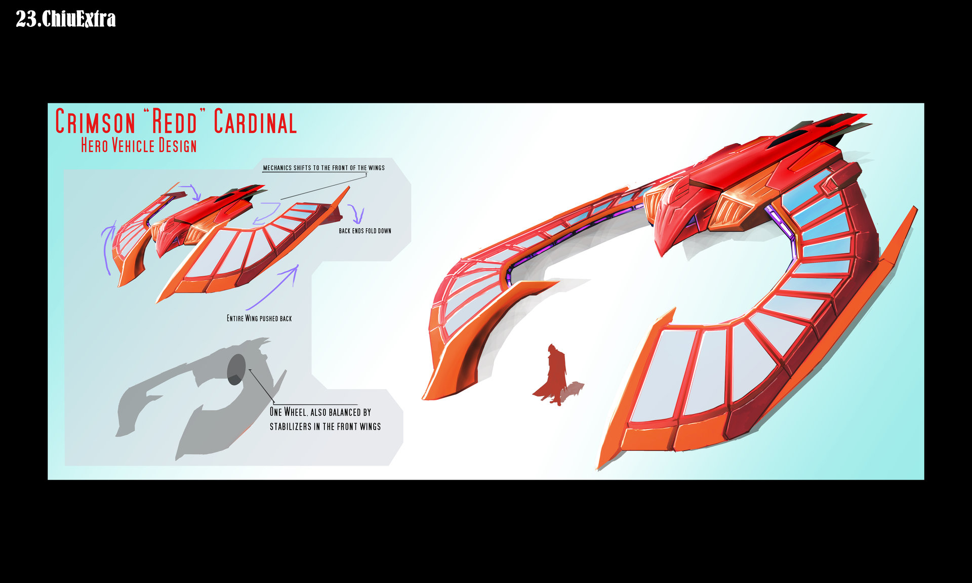 ArtStation - Crimson "Redd" Cardinal - Superhero Vehicle Design